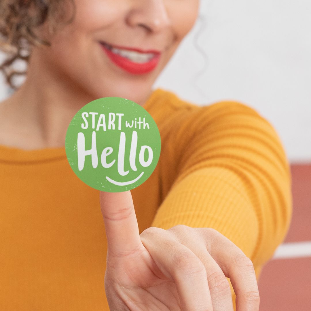 Start With Hello Removable Stickers (1000 Roll) – Sandy Hook Promise